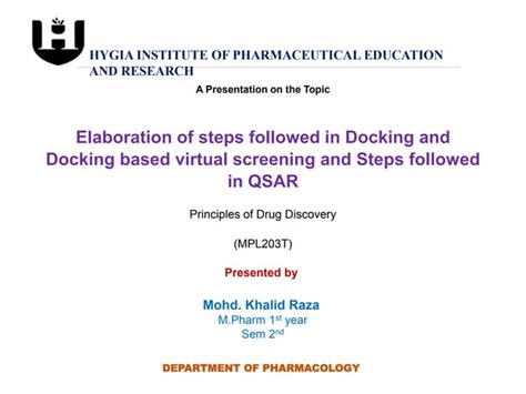 Elaboration Of Steps Followed In Docking And Docking Based Virtual