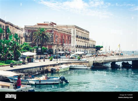 Syracuse Sicily Italy August 12 2018 Sail Boats And Pleasure