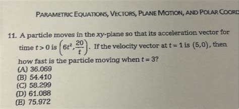 Parametric Equations Vectors Plane MOtion And StudyX