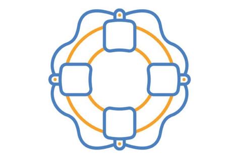 Lifesaver Blue And Orange Line Icon Graphic By Maan Icons · Creative Fabrica