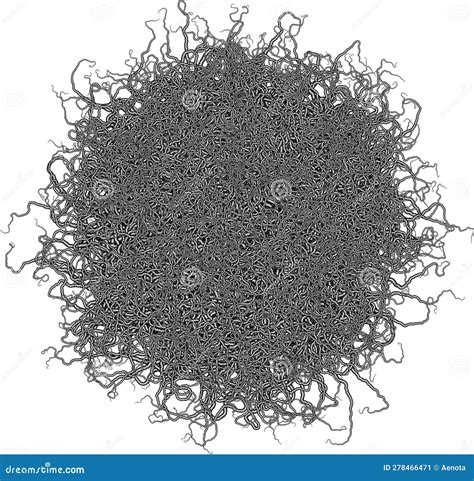 Round Metallic Gray Fiber Plexus Filamentary Root Clot Royalty Free