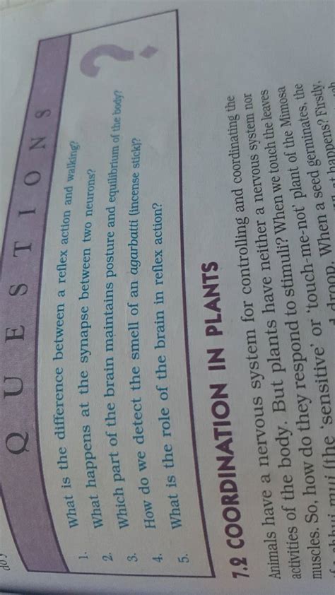 1 What Is The Difference Between A Reflex Action And Walking2 What Ha