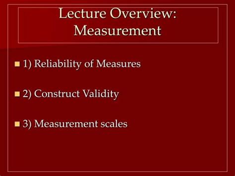 PPT Lecture Overview Measurement PowerPoint Presentation Free