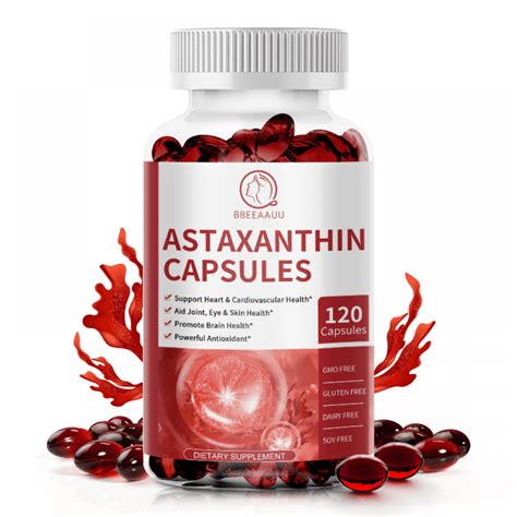 Astaxanthin Supplement Natural Algae Antioxidant For Eyes Skin