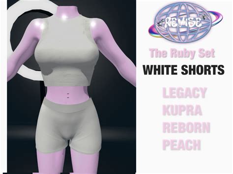 Second Life Marketplace Revise White Ruby Set Shorts