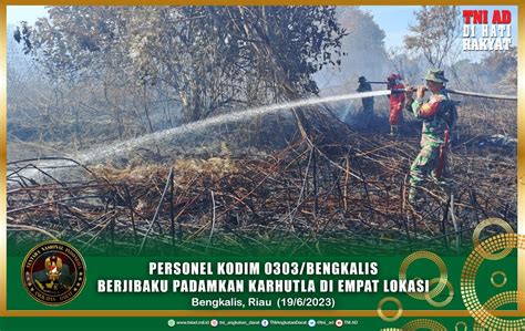 Personel Kodim Bengkalis Berjibaku Padamkan Karhutla Di Empat Lokasi