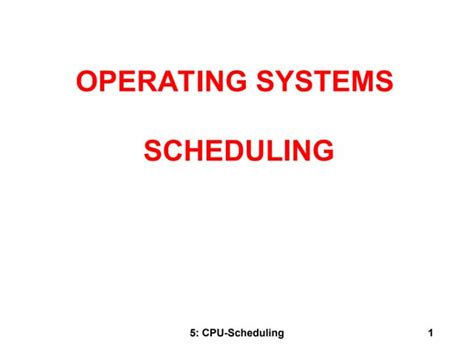 Schedulingppt With Operating System Slides Ppt