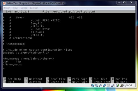 Konfigurasi Server Ftp Di Debian 7 Pada Virtual Box Laboratorium Bahrul