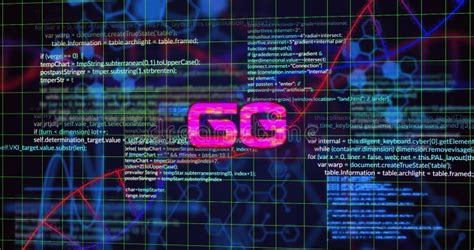 5g Text Animation Overlaying Programming Code And Data Visualization On