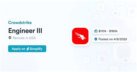 Engineer Iii Crowdstrike Simplify Jobs