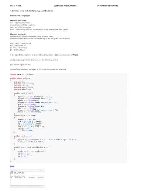 Revision 2 Important Programs Pdf Class Computer Programming Integer Computer Science