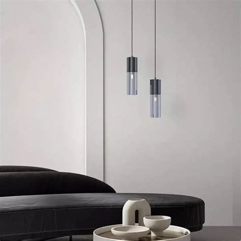 Industrial Black Cylindrical Hanging Pendant Lights Modern Silver Hanging Lamp Ping Lighting