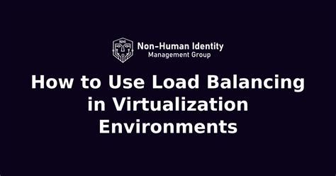 How To Use Load Balancing In Virtualization Environments Non Human
