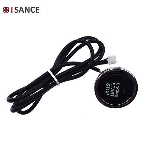 Isance 자동차 엔진 시동 정지 버튼 푸시 스타트 키리스 스위치 및 와이어 적색 조명 사진 속 보이는 것engine