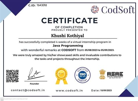 Khushi Kothiyal On Linkedin Codsoft
