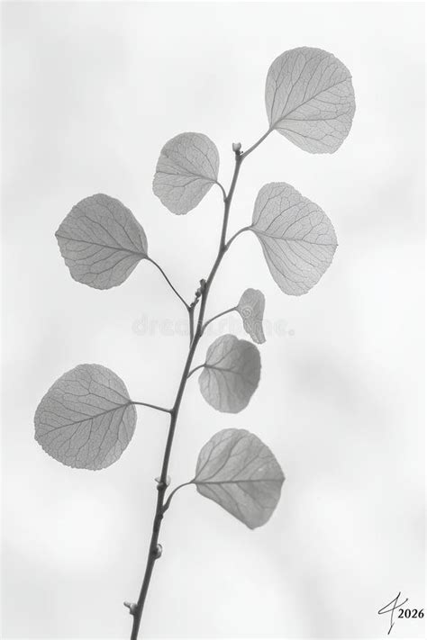 Elegant Minimalist Quaking Aspen Branch Nature Photography Black And