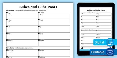 Eighth Grade Cubes And Cube Roots Activity Teacher Made