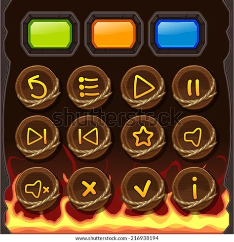 interface game design buttons set game stock vector royalty free