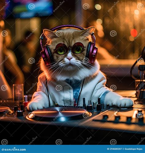 Adorable Angry Dj Playing Music At A Party Stock Illustration