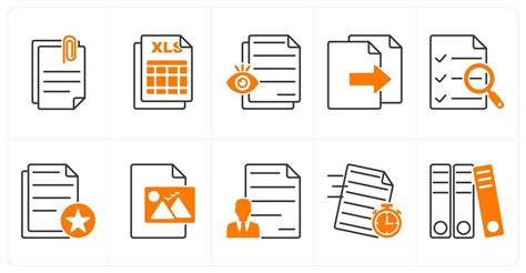 A Set Of 10 Files Icons As Attach File Excel File View File 51316410