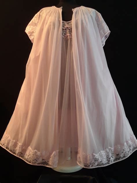 Vanity Fair Chiffon Nightgown Peignoir Set Pillow Tab Etsy