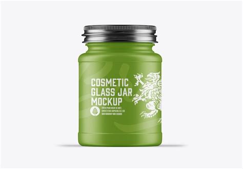 Premium Psd Glass Cosmetic Jar Mockup 3d Render