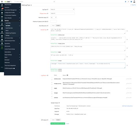 Nodejs Logs Online Help Site24x7