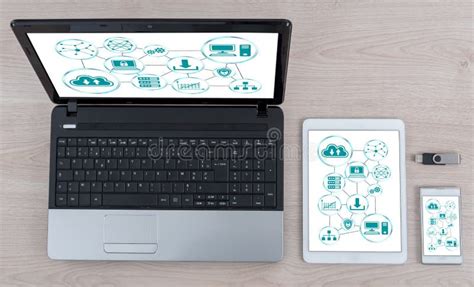 Cloud Networking Concept On Different Devices Stock Photo Image Of Archive Concept