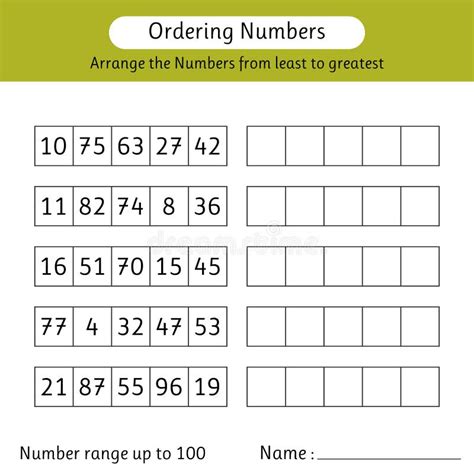 Ordering Numbers Worksheet Arrange The Numbers From Least To Greatest