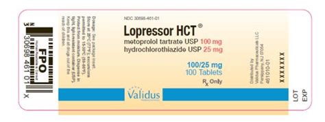 Dailymed Lopressor Hct Metoprolol Tartrate And Hydrochlorothiazide