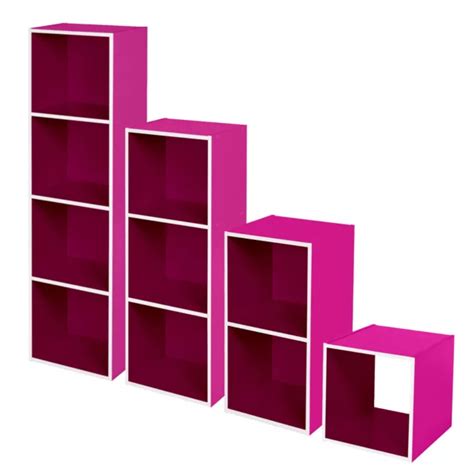 1 4 Shelf Storage Unit Tier Wooden Bookcase Cube Shelving Display