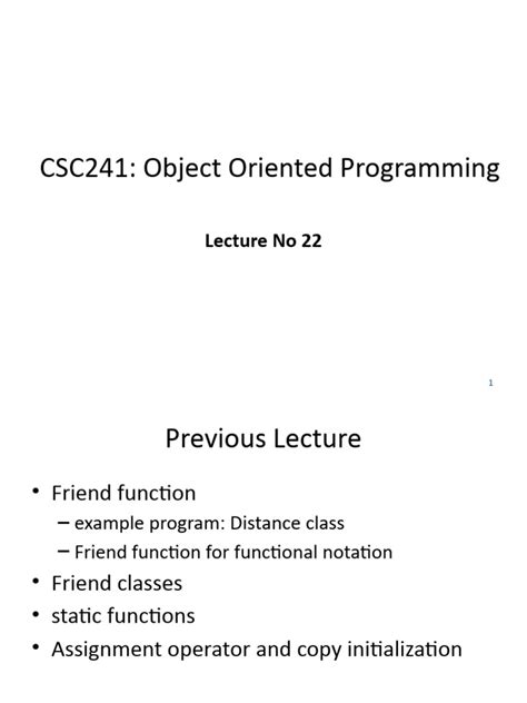 Lecture 22 Pdf Constructor Object Oriented Programming Programming