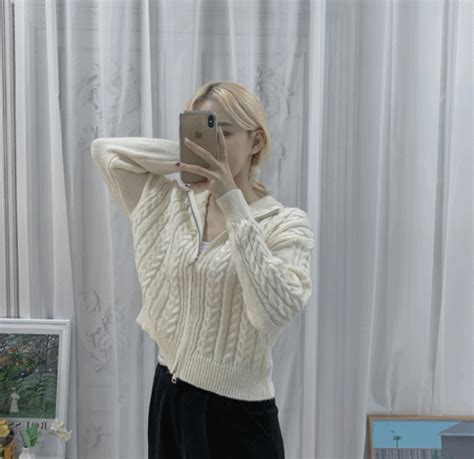 당일발송 폭닥폭닥 젤리 트위드 꽈배기 투웨이 집업 니트 3col 에이블리