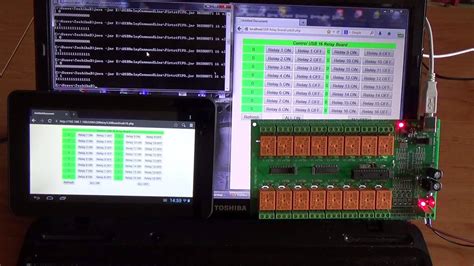 USB 16 Relay Board Controlled By Command Line Browser And Android