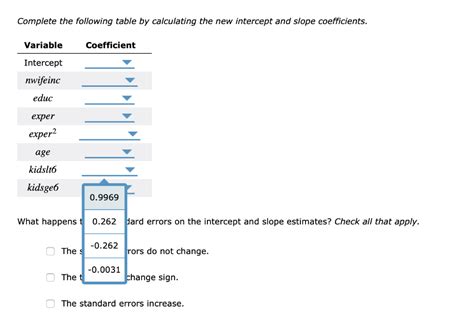 solved complete the following table by calculating the new