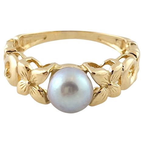 14k Yellow Gold Black Pearl Ring For Sale At 1stdibs Black Pearl Ring