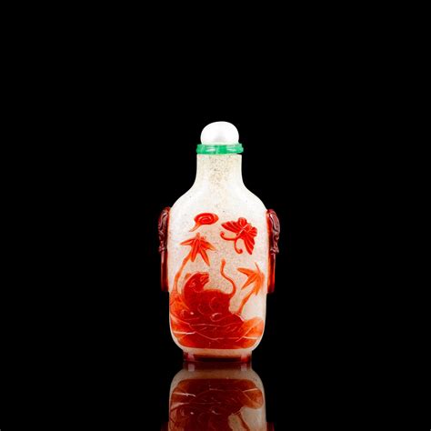Bonhams A Rare Red Overlay Glass Snuff Bottle Attributed To Beijing