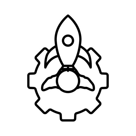 Gear Icon Illustration With Rocket Suitable For Start Project Icon Icon Related To Project