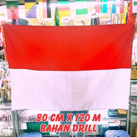 Jual Bendera Merah Putih 80 Cm X 120 Cm Bahan Drill PREMIUM