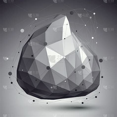 摘要基于直线网格的变形矢量单色物体素材 花瓣网