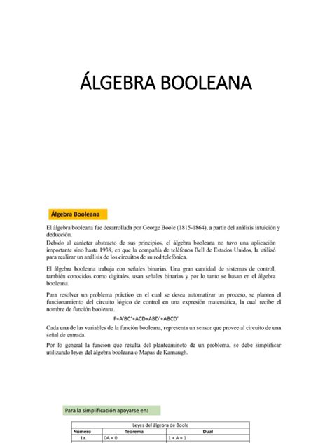 Algebra Boleana Pdf