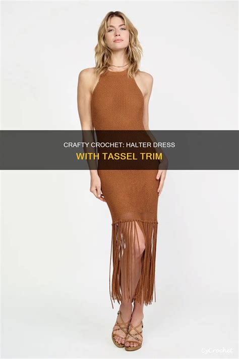 Crafty Crochet Halter Dress With Tassel Trim Cycrochet