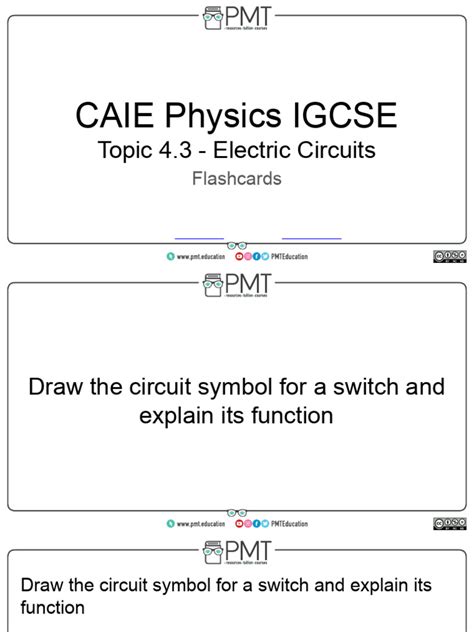 Flashcards Topic 4 3 Electric Circuits Caie Physics Igcse Pdf Series And Parallel