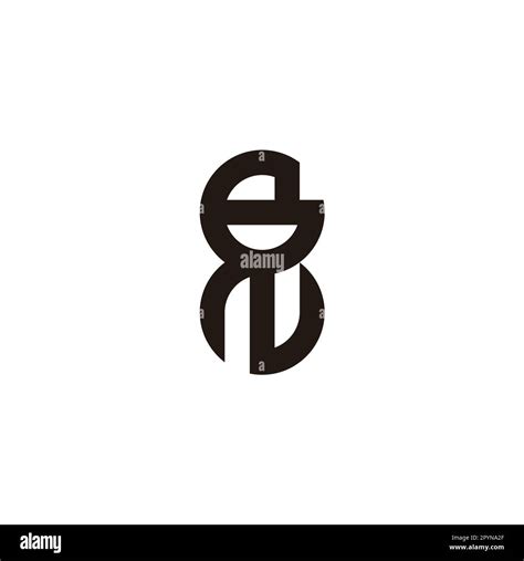 Letter B And N Two Circles Geometric Symbol Simple Logo Vector Stock