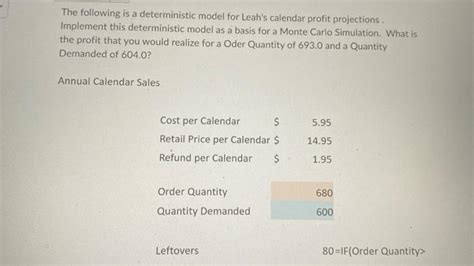 solved the following is a deterministic model for leah s