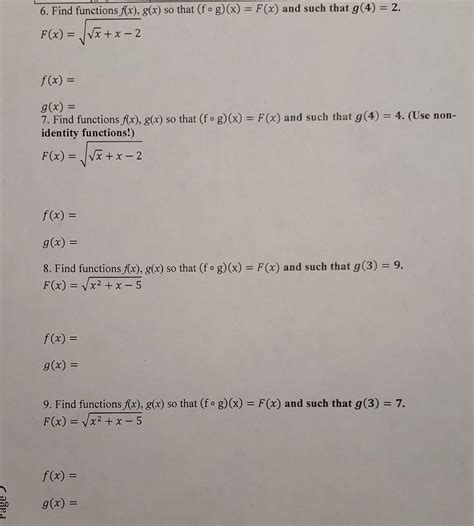solved 6 find functions f x g x so that f∘g x f x and