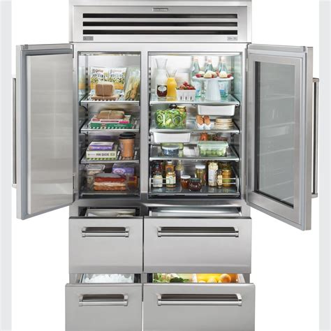 מקרר משולב מקפיא עם דלת זכוכית 122 ס״מ מבית Sub Zero דגם Icbpro4850g