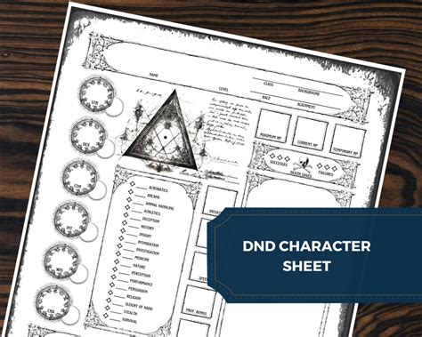 Gothic Dnd Character Sheet Dungeons And Dragons 5e Character Sheet Dandd 5e Etsy