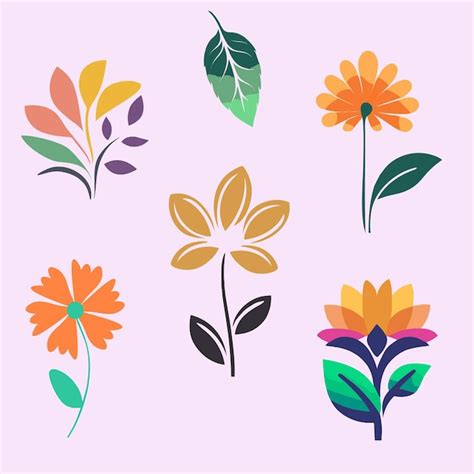 Lindas Flores Coloridas De Vetores De Primavera Para Padrões Florais