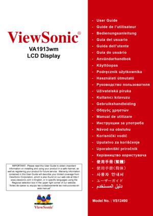 ViewSonic VA1913wm Manual